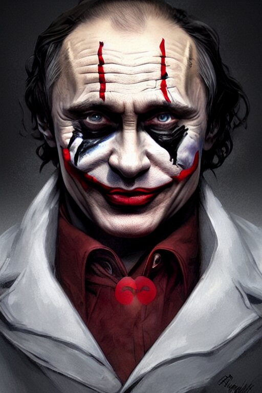 Lexica - Vladimir putin as joker, realistic portrait, symmetrical ...