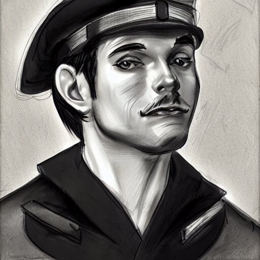 Lexica - A seafairing gay french man with a snooty smug smile, sailor's ...