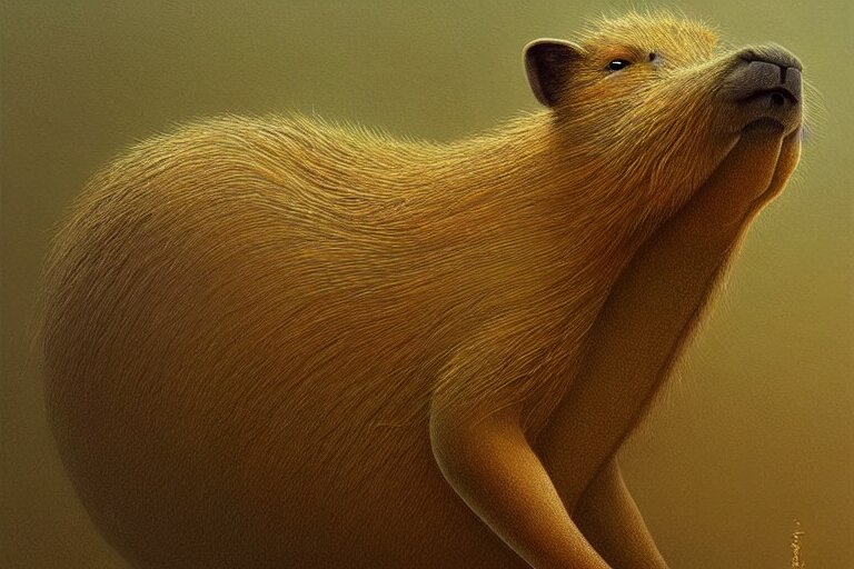 Lexica - Painting of hybrid between capybara & snake!!!!!, intercrossed ...