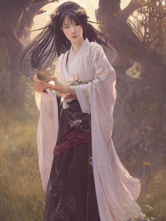 Lexica - Beautiful seductive girl wearing hanfu, farm background ...