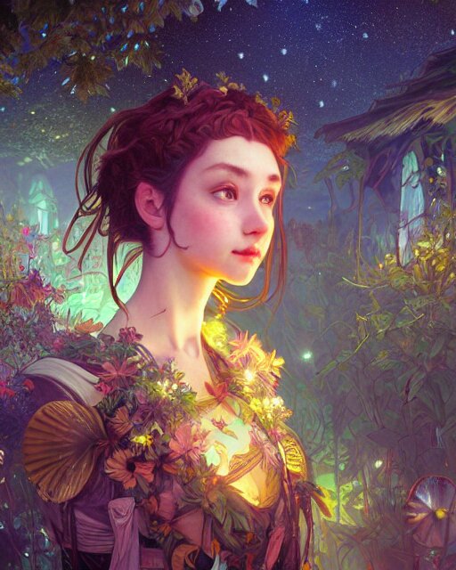 Lexica - Girl in solarpunk village, evening, 4 k, ultra realistic ...