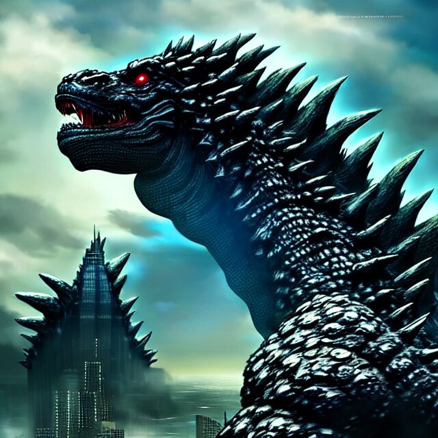 Lexica - Epic professional digital art of Godzilla, best on artstation ...