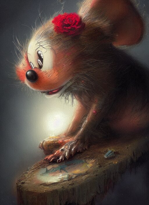 Lexica - A beautiful portrait of dead Mickey Mouse corpse, digital art ...