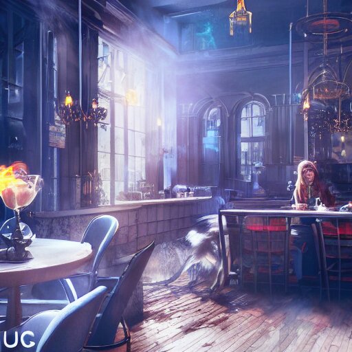 Lexica - A epic and beautiful rococo werewolf drinking coffee, in a ...