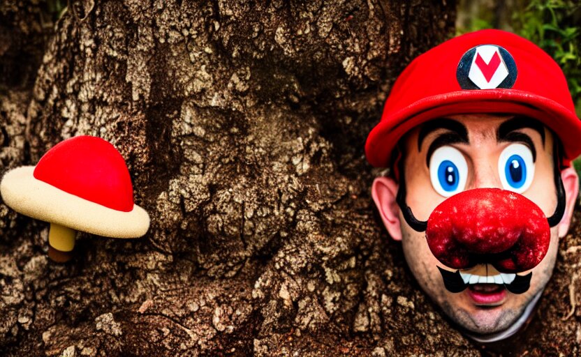 Lexica - Italian man with a mustache dressed as mario wearing a solid ...