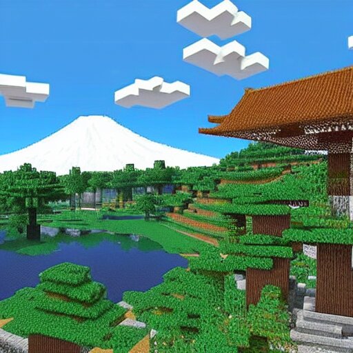 Lexica - Mt fuji in japan recreated in minecraft, video game art ...