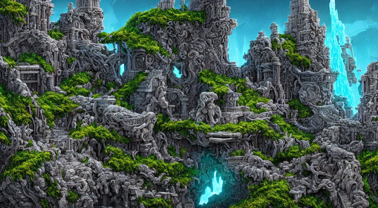 Lexica - Atlantis zeus statue and hill valley grec greeble temple of ...