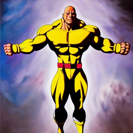Lexica - An oil painting of dwayne johnson dressed as all might from my ...