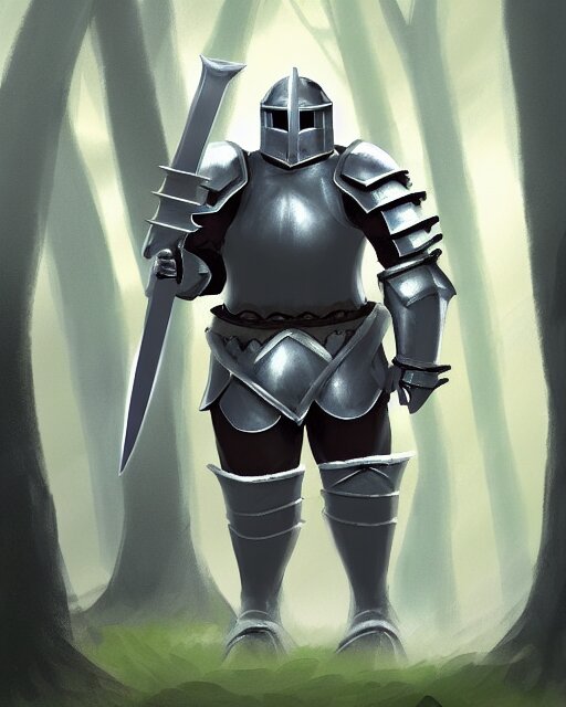 Lexica - Concept art of a thicc knight, wearing heavy medival knight ...