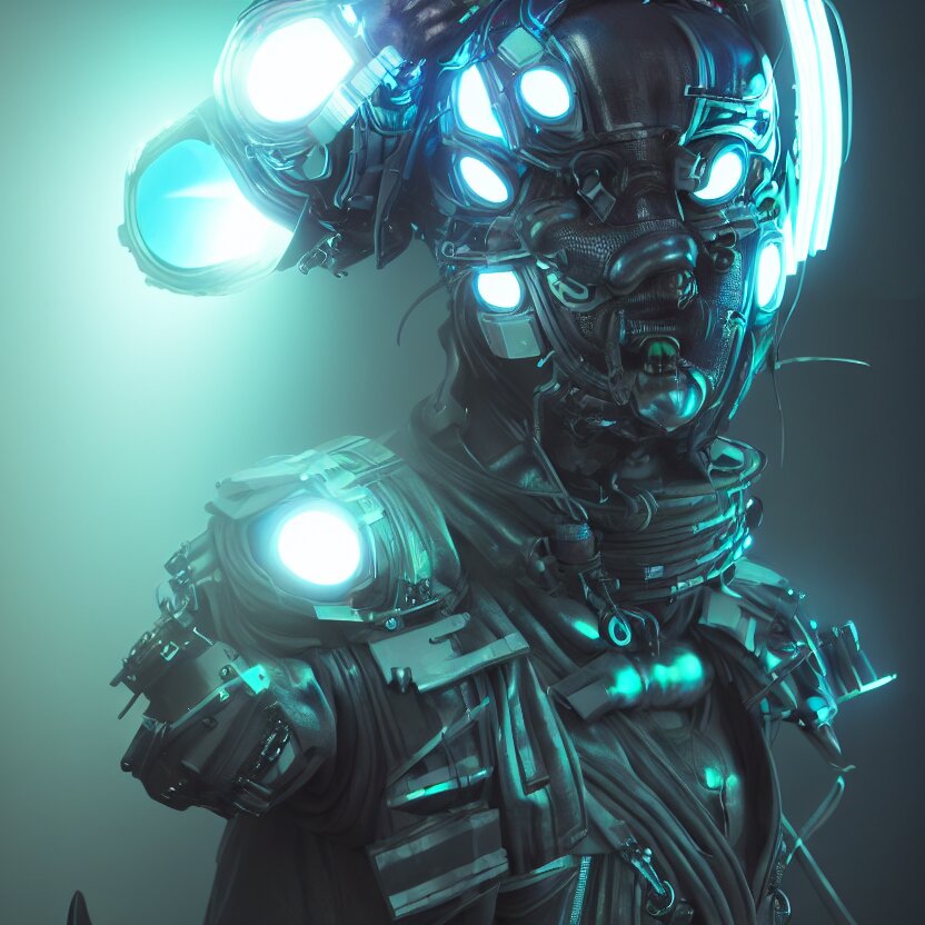 Lexica - Cyber punk, oni mask, 3 d render beeple, compound eye of insect, unreal engine render ...