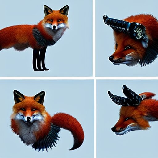 Lexica - Fox portrait biomechanics with ram skull. beautiful ...