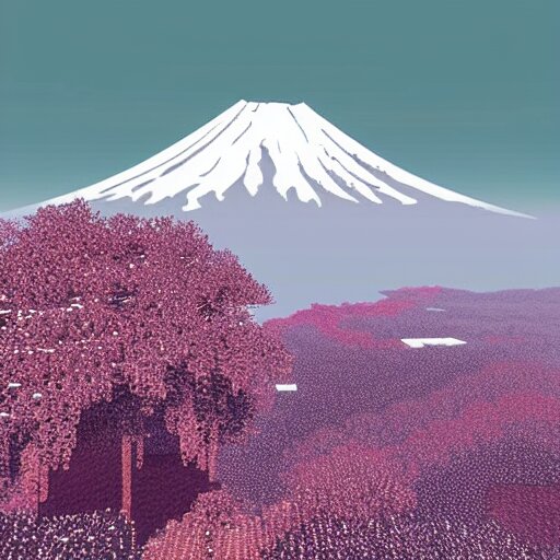 Lexica - Mt fuji in japan recreated in minecraft, video game art ...