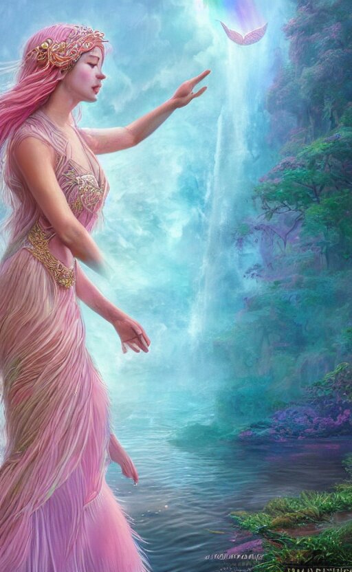 Lexica - The goddess of the lake, highly detailed, d & d, water ...