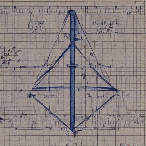 Lexica - Impossible object, engineering drawing on blueprint paper