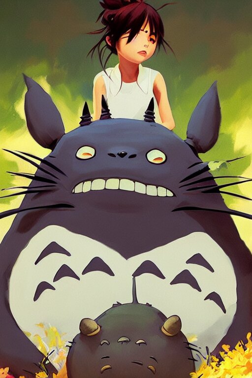 Lexica - Totoro portrait, by Jesper Ejsing, RHADS, Makoto Shinkai and ...