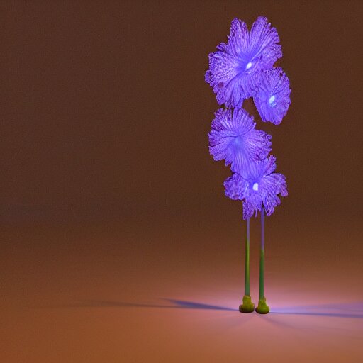 Luminescent flower blooming at twilight, realism, photorealism ...