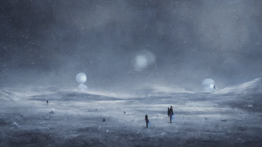 a surreal dreamlike scene of transparent spheres containing mini... - Arthub.ai