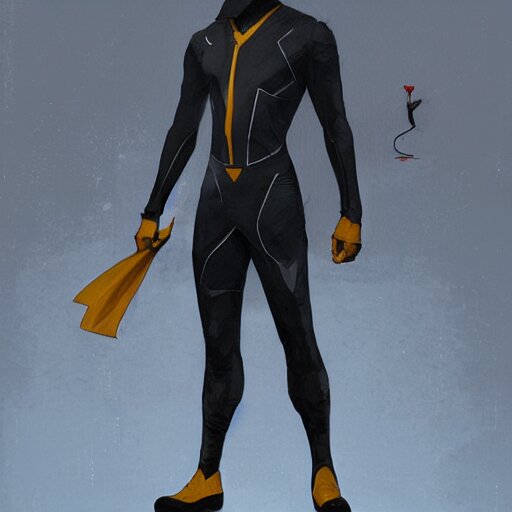 Lexica - A hero named rope man, his suit is black and blue and he has a ...