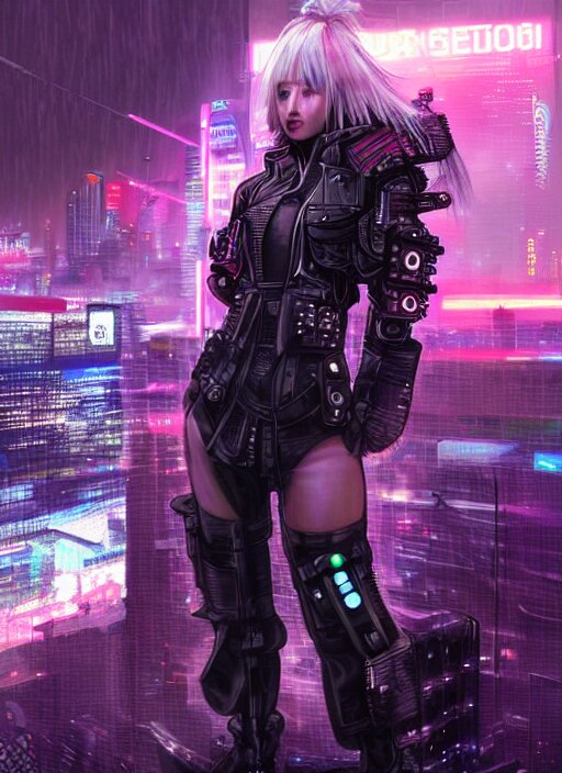 Lexica - Stunning futuristic superb cyberpunk young female Samurai ...