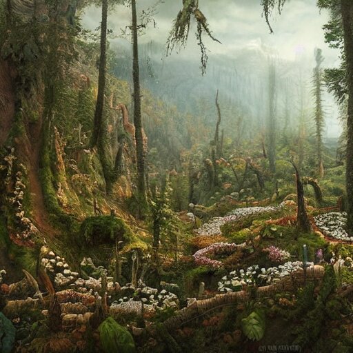 a beautiful and highly detailed matte painting of a dead fantasy ...
