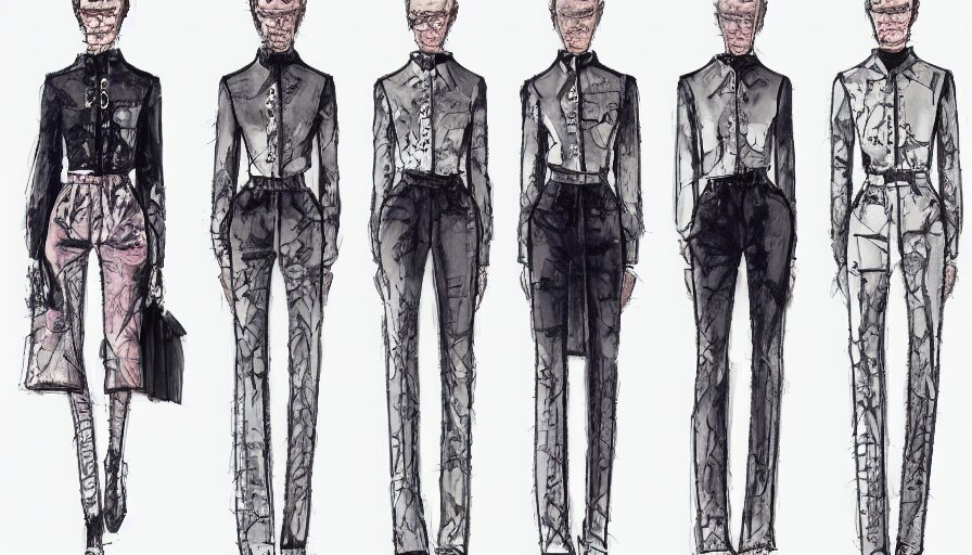 Lexica - Balenciaga outfit design sheet, highly detailed