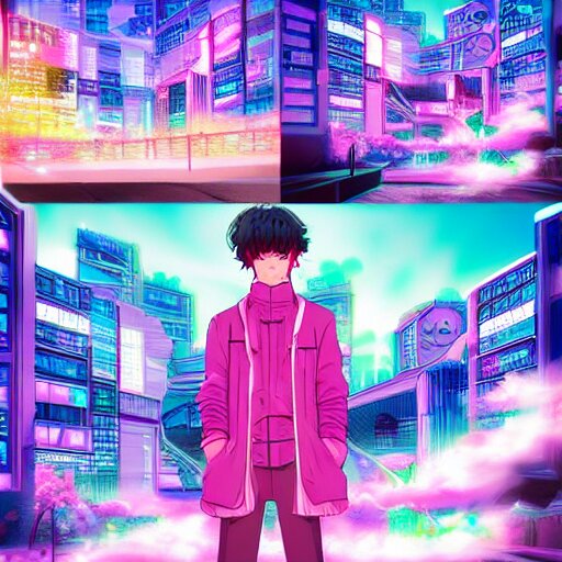 Lexica - Vaporwave cyberpunk photorealistic pokemon pallet town