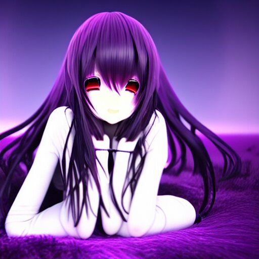 Anime Girl Laying Down Render