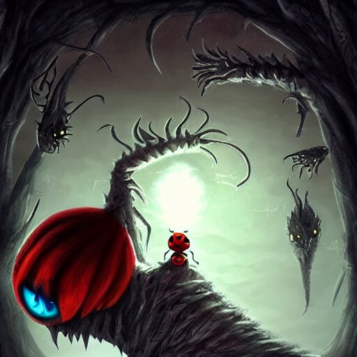 Lexica - Ladybug as a monster boss, fantasy art style, scary atmosphere ...