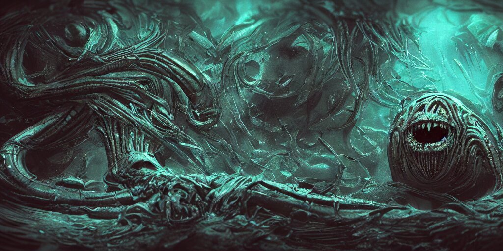 Lexica - Of the deep undersea with large strange scary creatures with ...