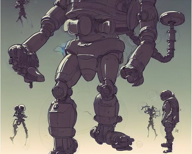 Lexica - A study of cell shaded cartoon of a monk in a mech suit ...