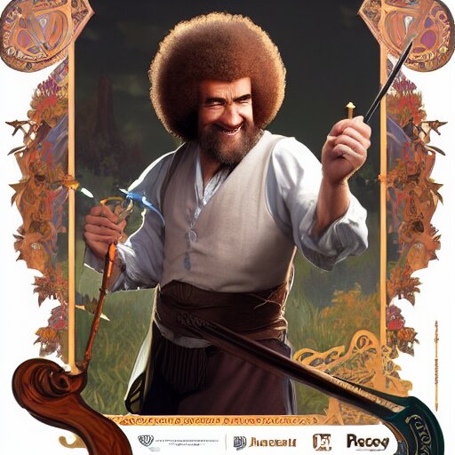 Lexica - An ultra detailed vector image of bob ross dressed as a ...