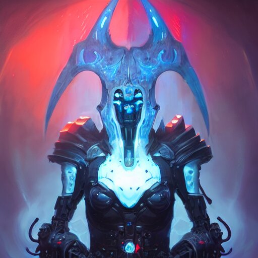 Lexica - Portrait of a demonic cybernetic hell knight, cyberpunk ...