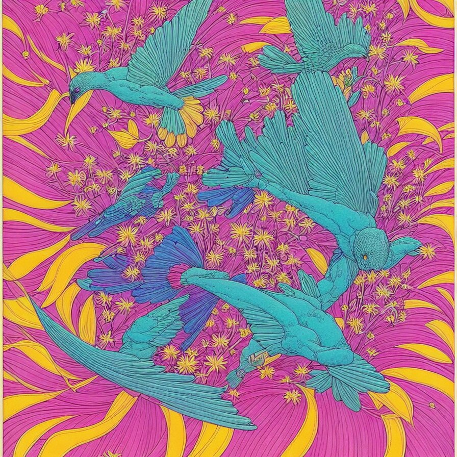 Lexica - ( ( ( ( beautiful flowers and birds, surrounded by decorative ...
