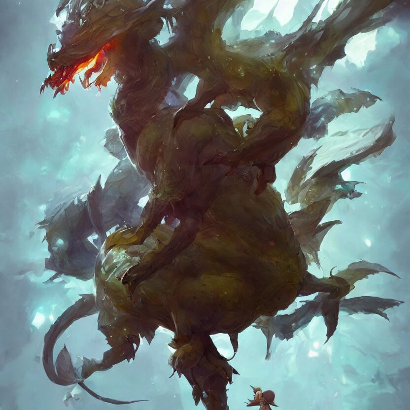 Lexica - A beautiful painting of a pokemon dragon. character design by ...