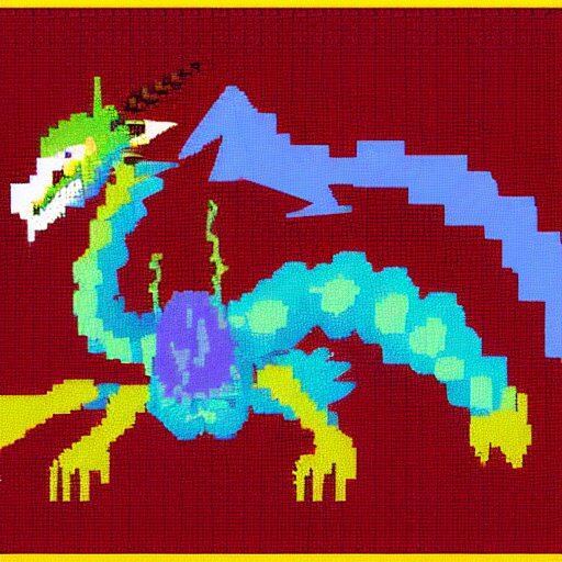Lexica - Low resolution pixel art of a dragon, simple, digital art