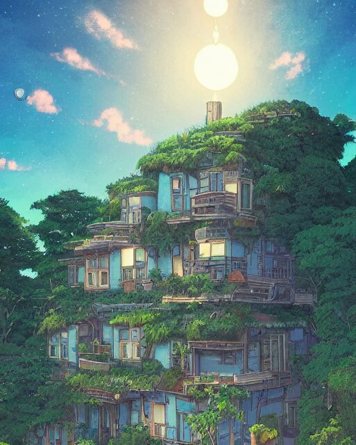 Lexica - Detailed photo of solarpunk house, 8 k, by studio ghibli ...