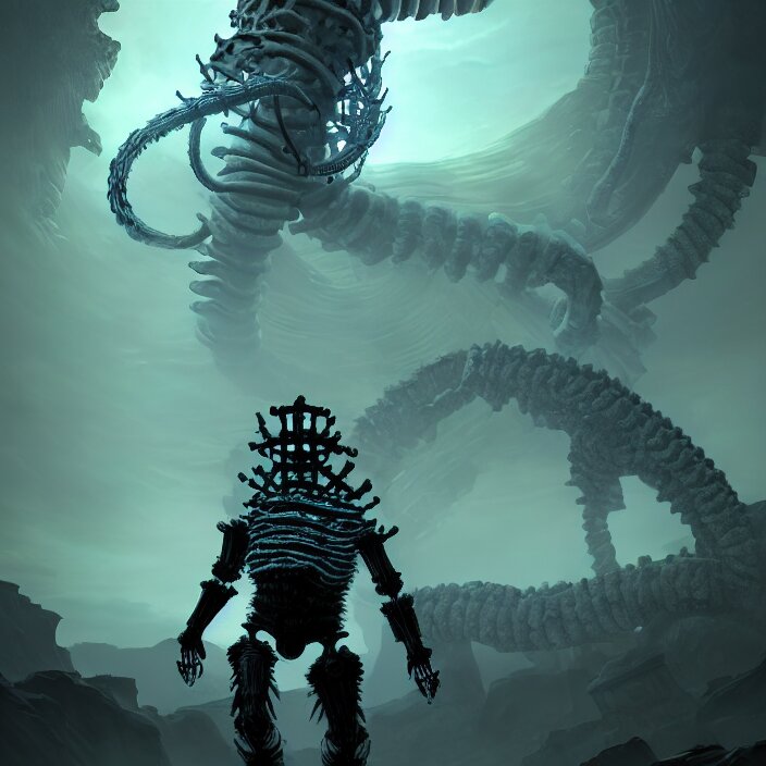 Lexica - Shadow of colossus boss, giygas organic being, portrait ...