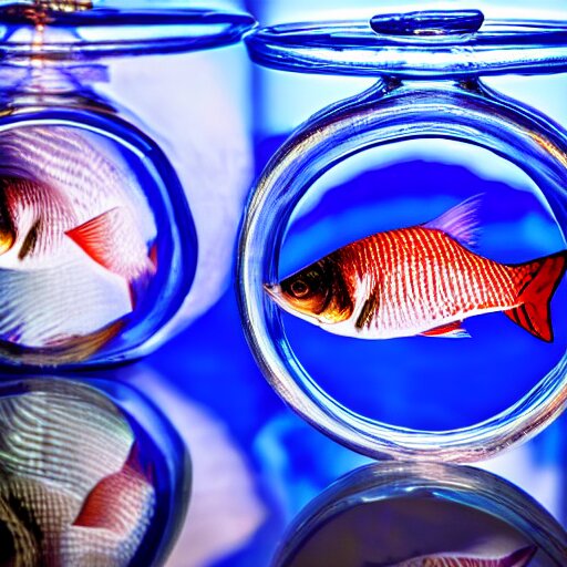 Lexica - Beautiful fish swimming in a glass jar, highly detailed studio ...