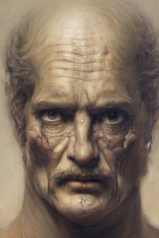 Lexica - Beautiful oil clean painting biomechanical portrait of man ...