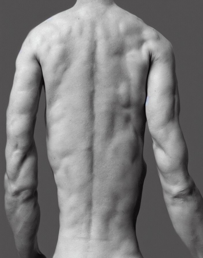 Lexica - A photo of a back with strong scoliosis, photorealistic, ultra ...