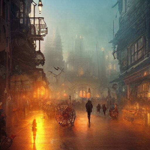 Lexica - Steampunk city, sunrise, landscape, intricate, detailed ...