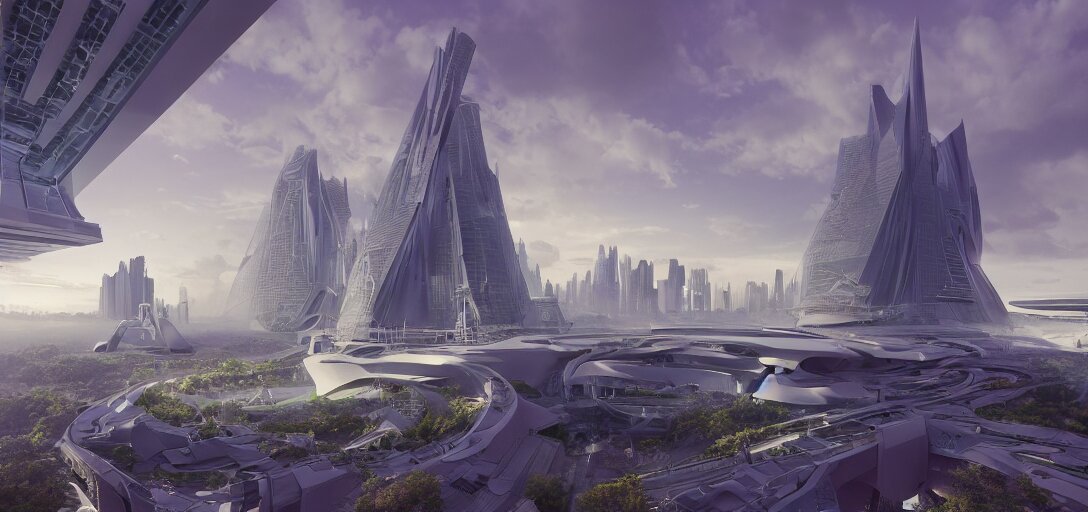 Lexica - Highly detailed futuristic architecture by I. M. Pei ...
