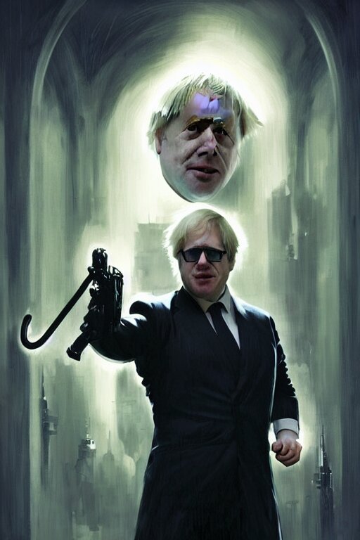 Lexica - Boris Johnson as Neo from Matrix in glasses stoping bullets ...
