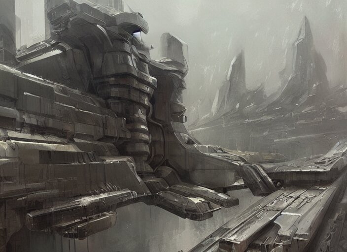 Lexica - Science fiction industrial hard science concept art, brutalist ...