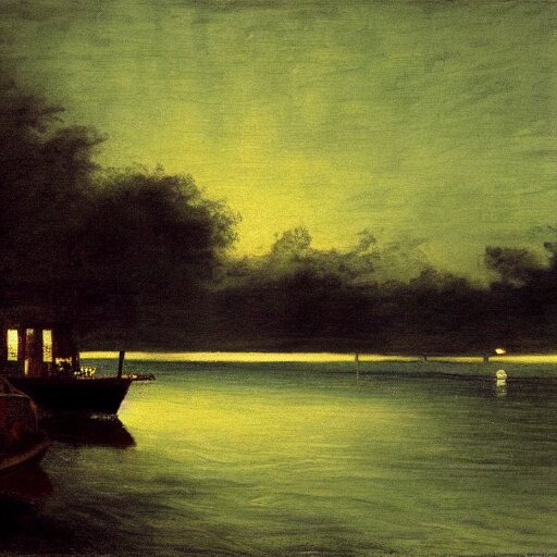 Lexica - Gatsby on his dock at night, looking at the dim green light ...