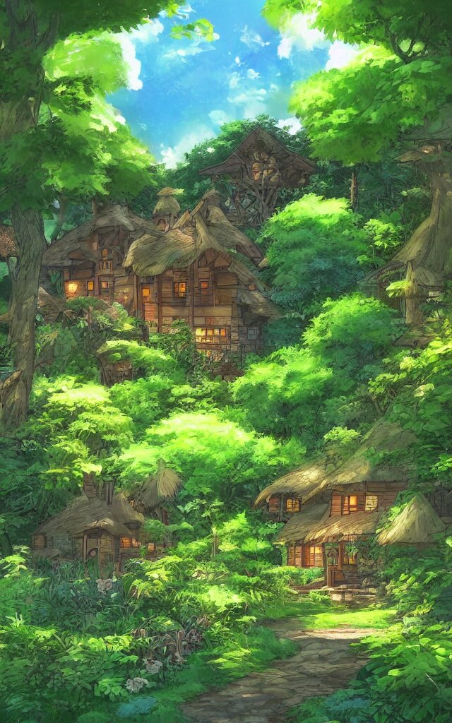 Lexica - Stunning cottage, solar, lush, forest, beautiful, by Studio ...