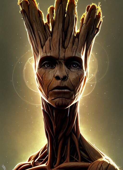 Lexica - Symmetry!! portrait of groot, intricate, elegant, highly ...