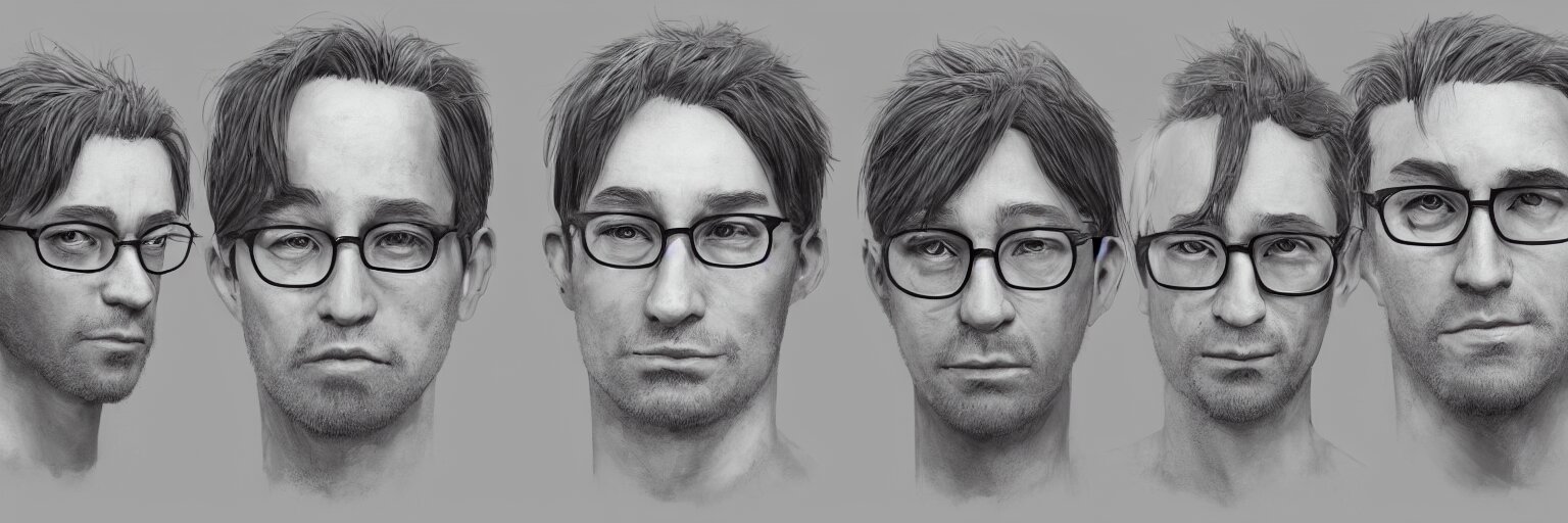Lexica - Character faces, realistic john zorn, clear john face, glasses ...