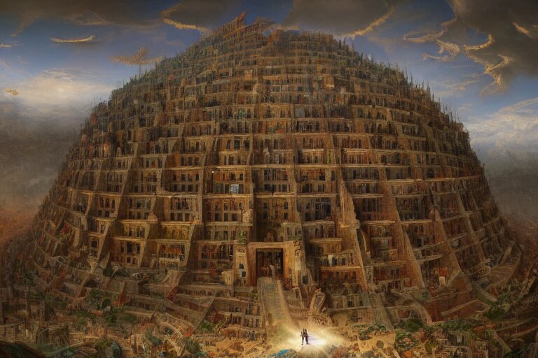 Lexica - The library of babel, digital painting, mixed media, trending ...