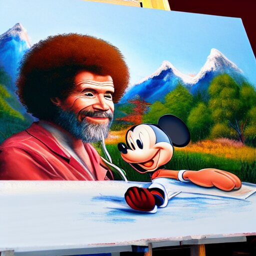 Lexica - A closeup photorealistic photograph of bob ross working on a ...